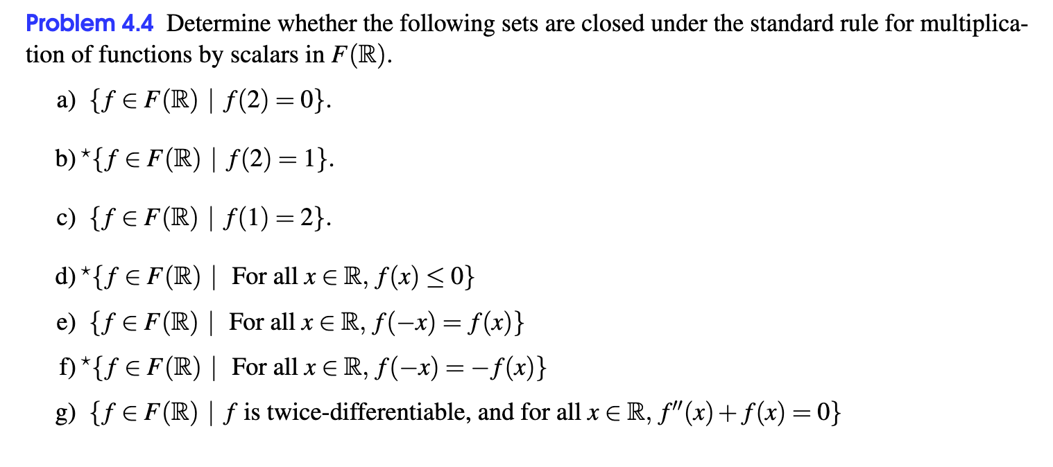 Solved Problem 4.4 Determine whether the following sets are | Chegg.com