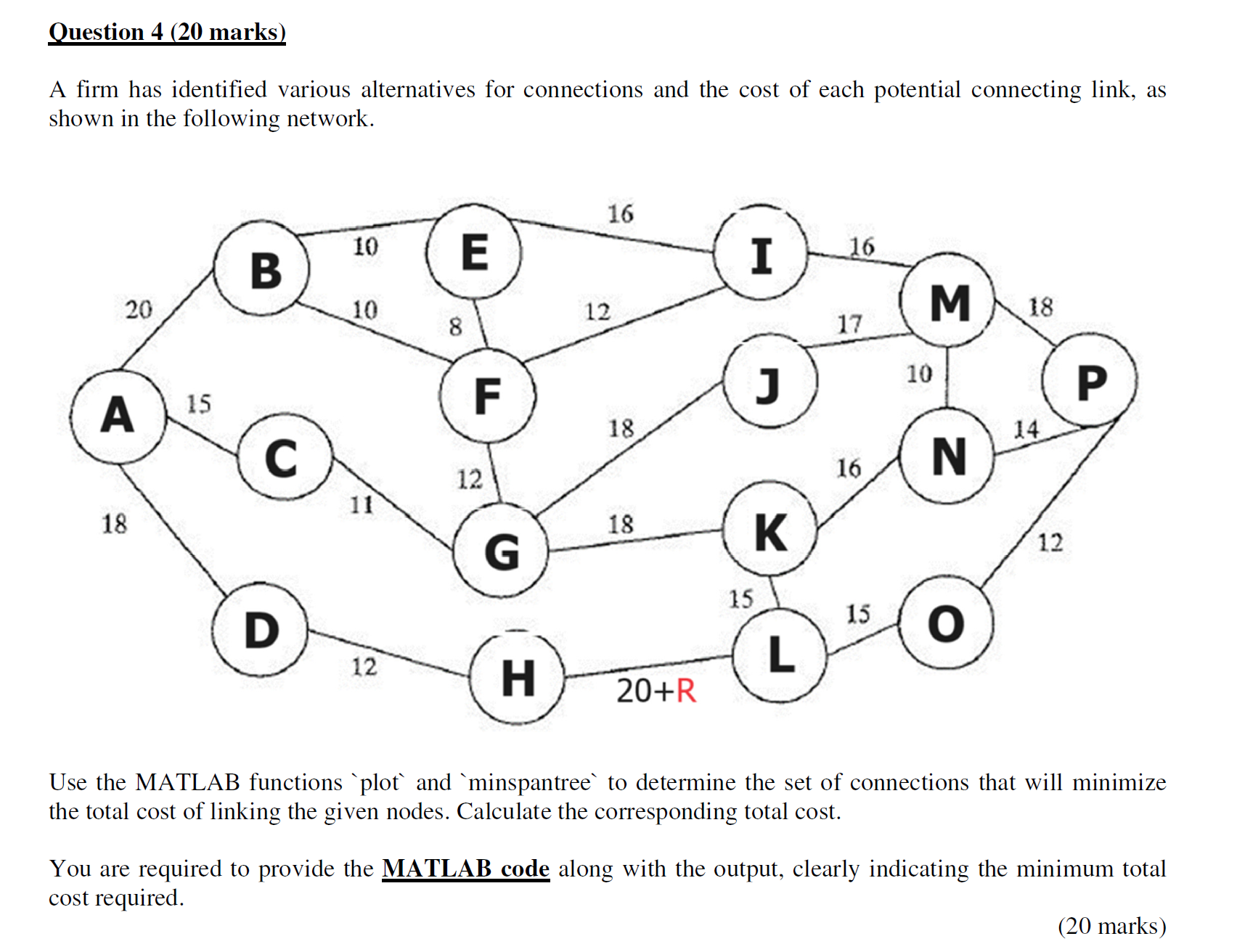 Solved Question 4 (20 ﻿marks)A firm has identified various | Chegg.com