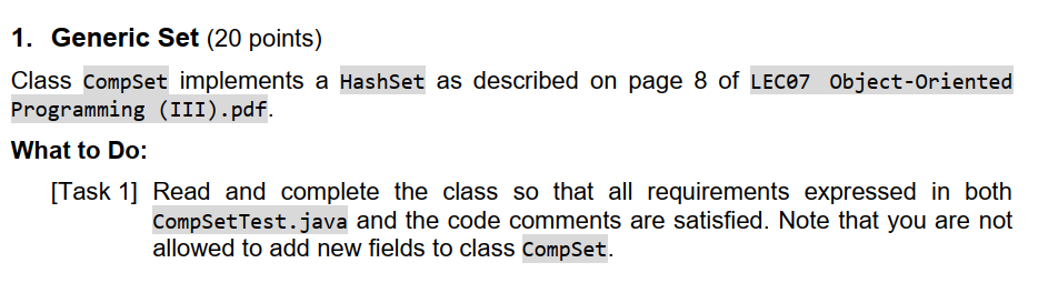 Solved Answer in the field ("Add missing code here") class | Chegg.com