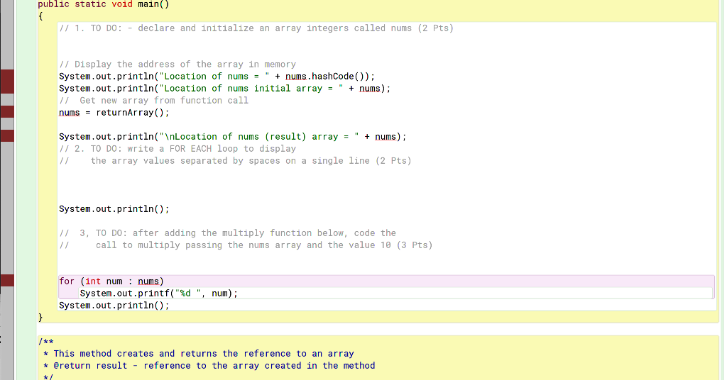 Solved Need Help with this java. I need the "to do sections" | Chegg.com