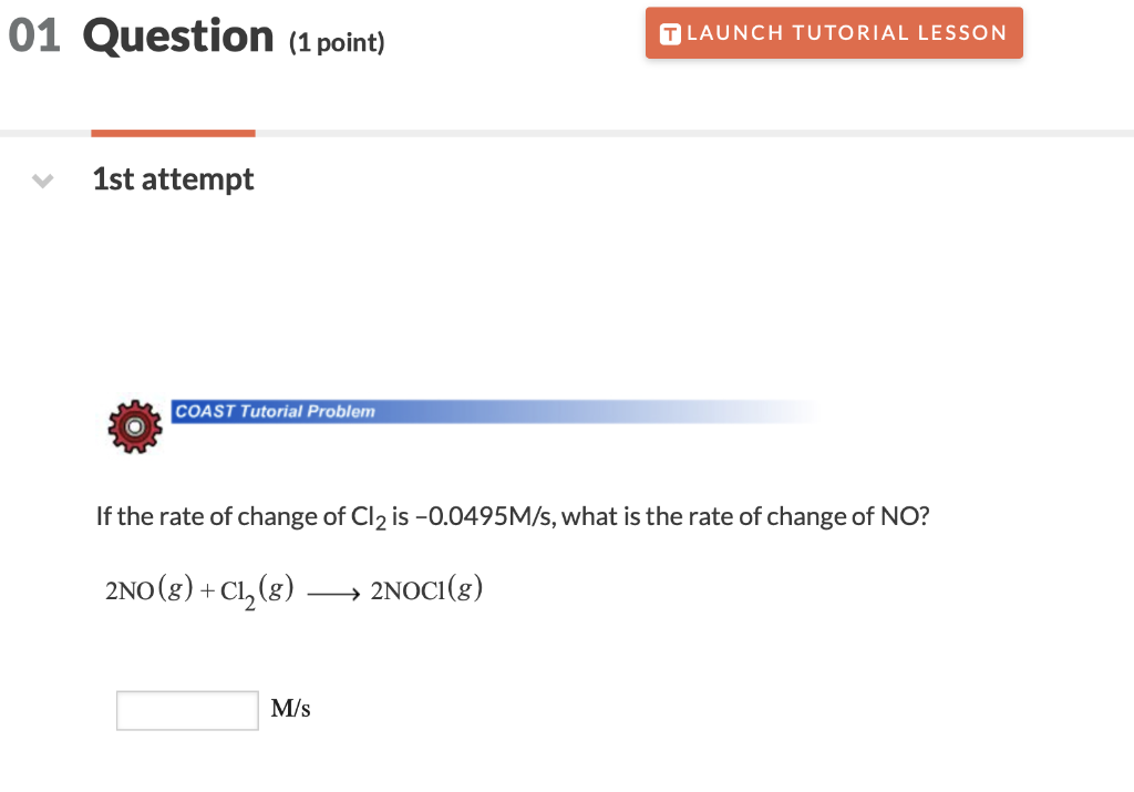 Solved If the rate of change of Cl2 is −0.0495M/s, what is | Chegg.com