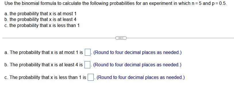 Solved Use the binomial formula to calculate the following | Chegg.com