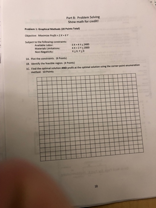 Solved Part B: Problem Solving Show math for credit! Problem | Chegg.com