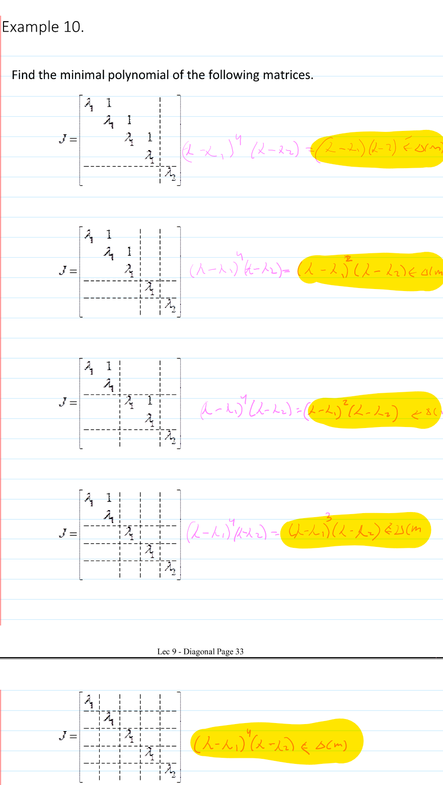 Solved Example 10.Find the minimal polynomial of the | Chegg.com