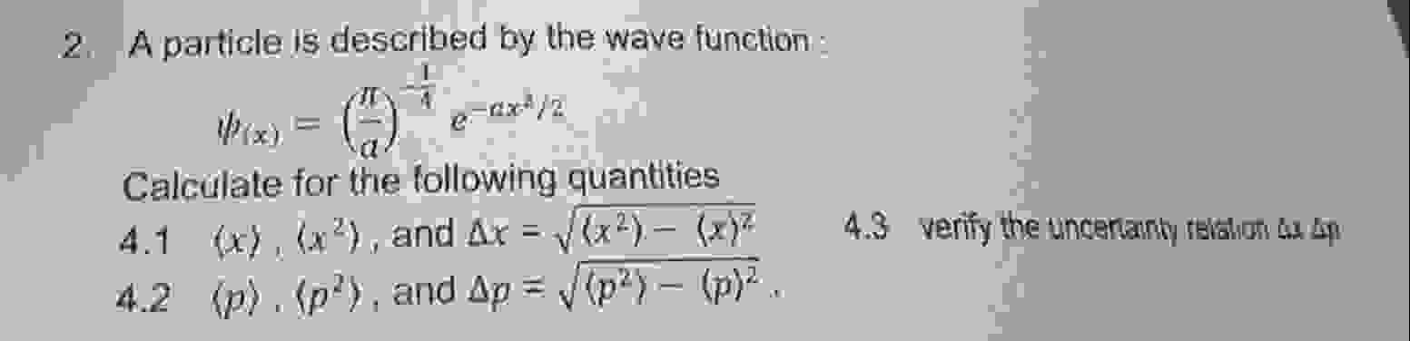 Solved A particle is ﻿described by ﻿the wave | Chegg.com