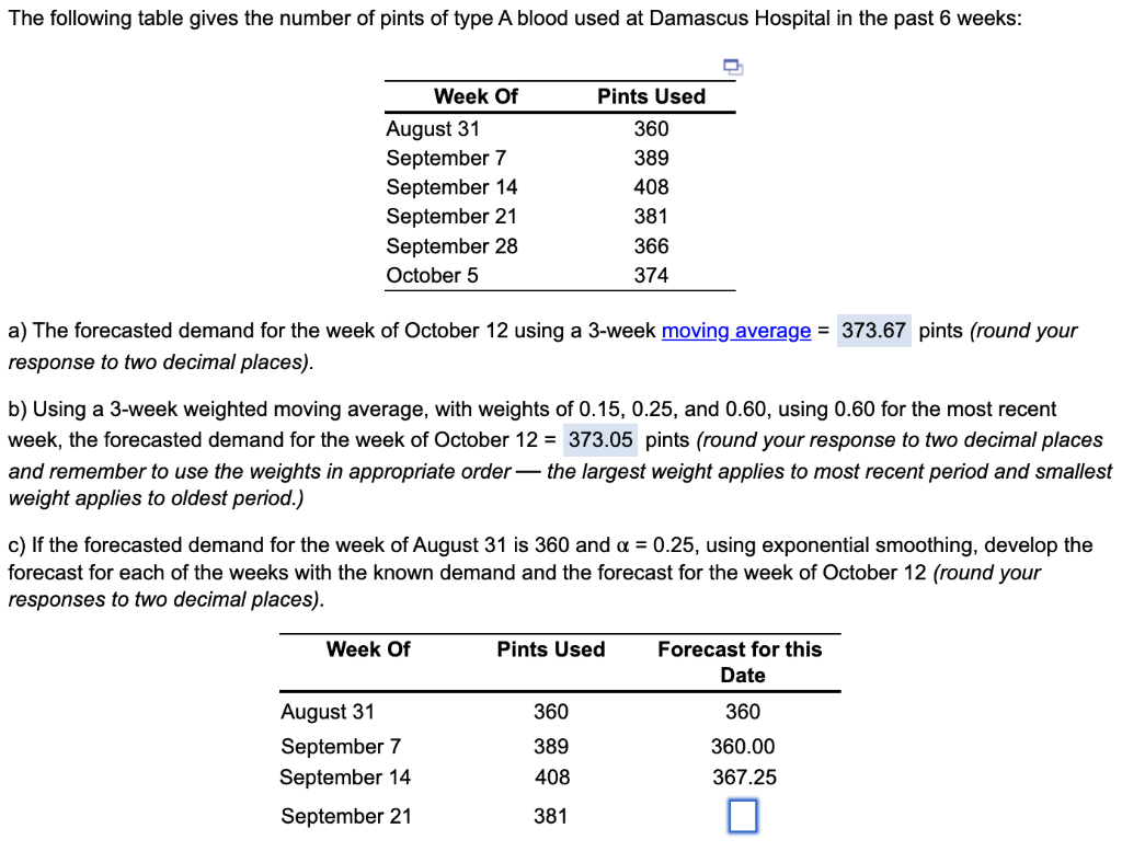 Solved The following table gives the number of pints of type | Chegg.com