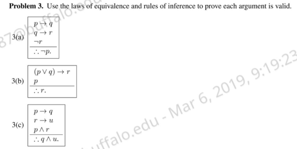 Solved Problem 3. Use the laws of equivalence and rules of | Chegg.com