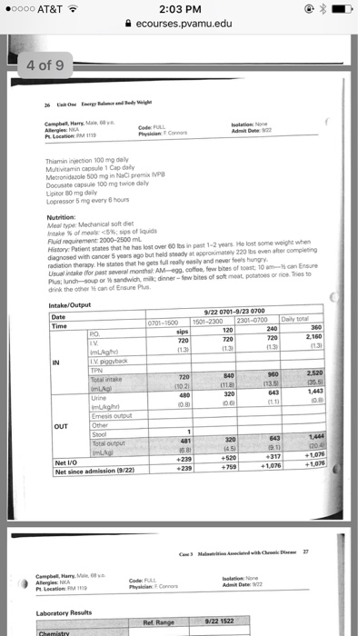 0000 AT&T 2:03 PM ecourses.pvamu.edu Case 3 | Chegg.com
