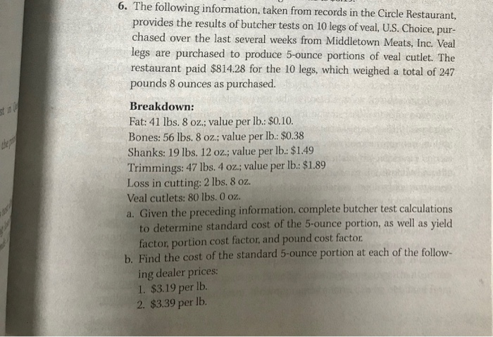 6. The following information, taken from records in | Chegg.com