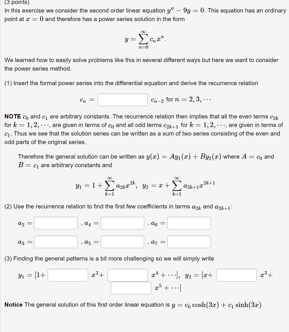 Solved (3 points) In this exercise we consider the second | Chegg.com