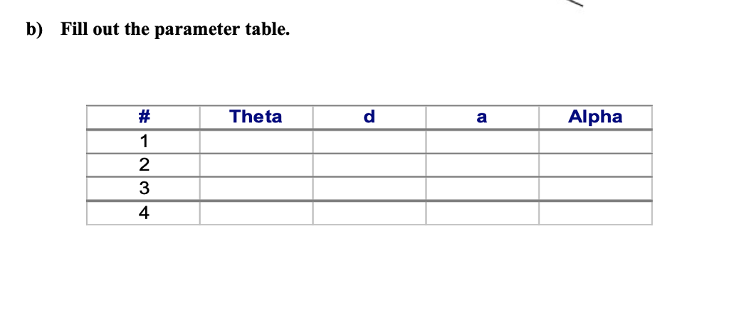 Solved a) Assign the coordinate frames based on D-H | Chegg.com