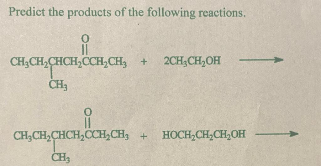 Solved Predict the products of the following reactions. 0 11 | Chegg.com