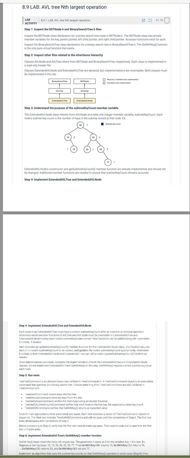 Solved i need to know what to put under ExtendedAVLNode.h | Chegg.com