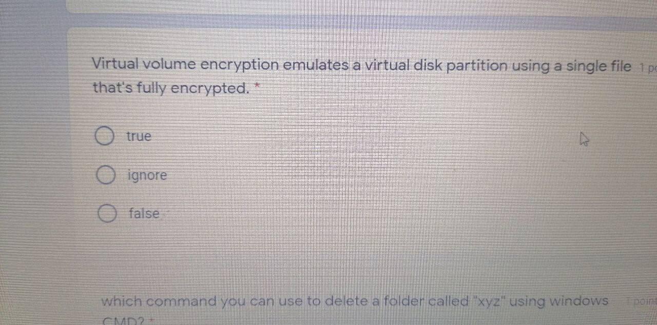 Solved Virtual volume encryption emulates a virtual disk | Chegg.com