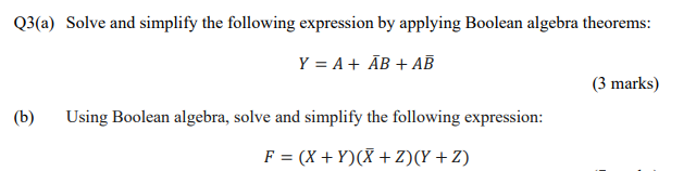 Solved Q3(a) Solve and simplify the following expression by | Chegg.com