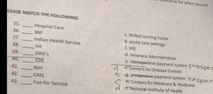 Solved Lurance For When You Are LEASE MATCH THE FOLLOWING Chegg solved-lurance-for-when-you-are-lease-match-the-following-chegg