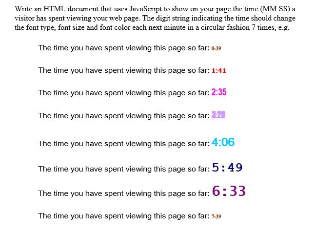 Solved Write an HTML document that uses JavaScript to show | Chegg.com