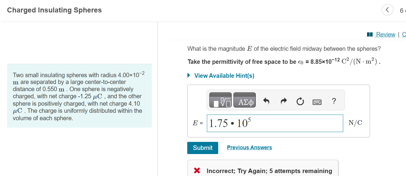 Solved Charged Insulating Spheres Two small insulating | Chegg.com