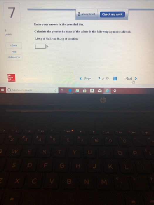 Solved 2 attempts let Check my work Enter your answer in the | Chegg.com