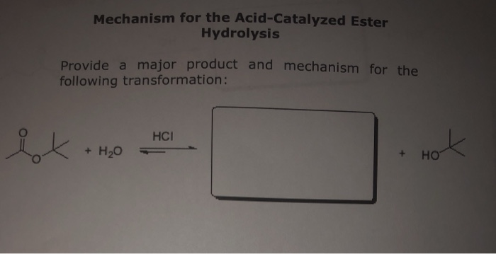 Solved Mechanism for the Acid-Catalyzed Ester Hydrolysis | Chegg.com