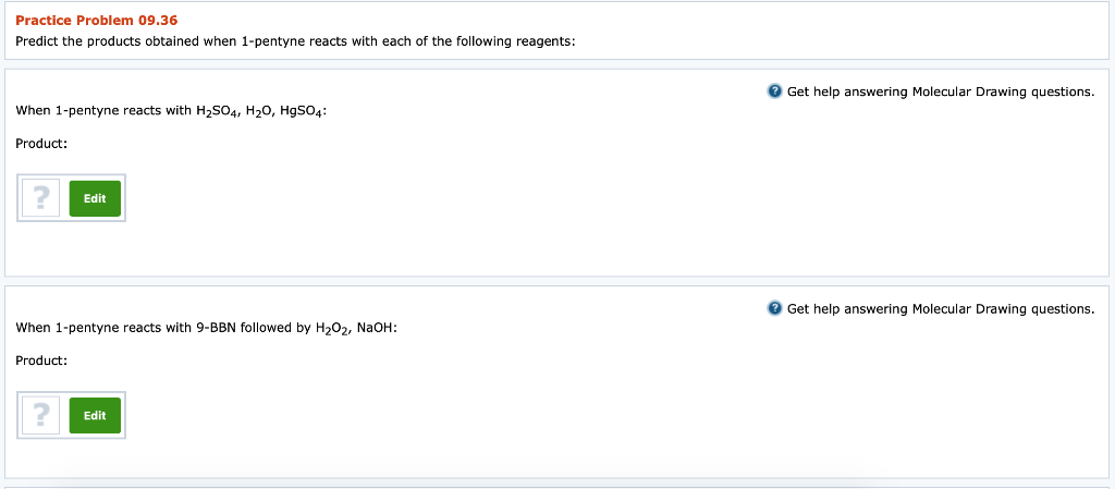 Solved Practice Problem 09.36 Predict the products obtained | Chegg.com