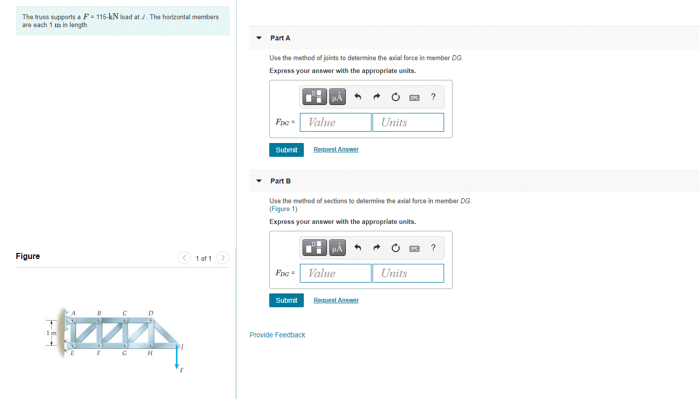 Solved The lengths of the members of the truss are shown. | Chegg.com