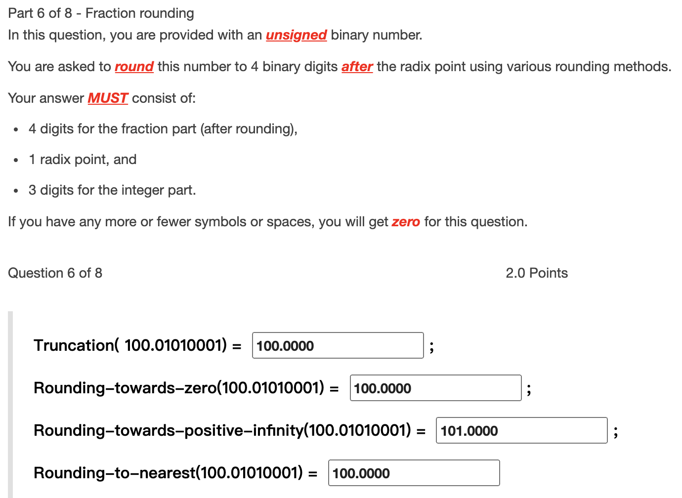 Solved Part 6 of 8 - Fraction rounding In this question, you | Chegg.com