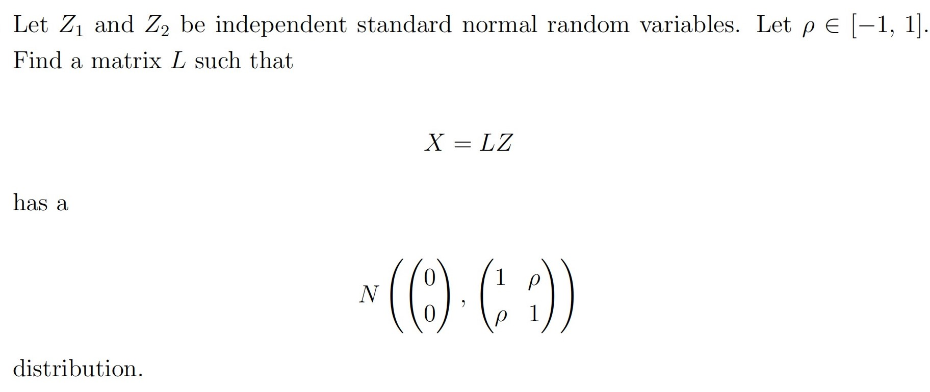 Solved Let Z1 and 22 be independent standard normal random | Chegg.com