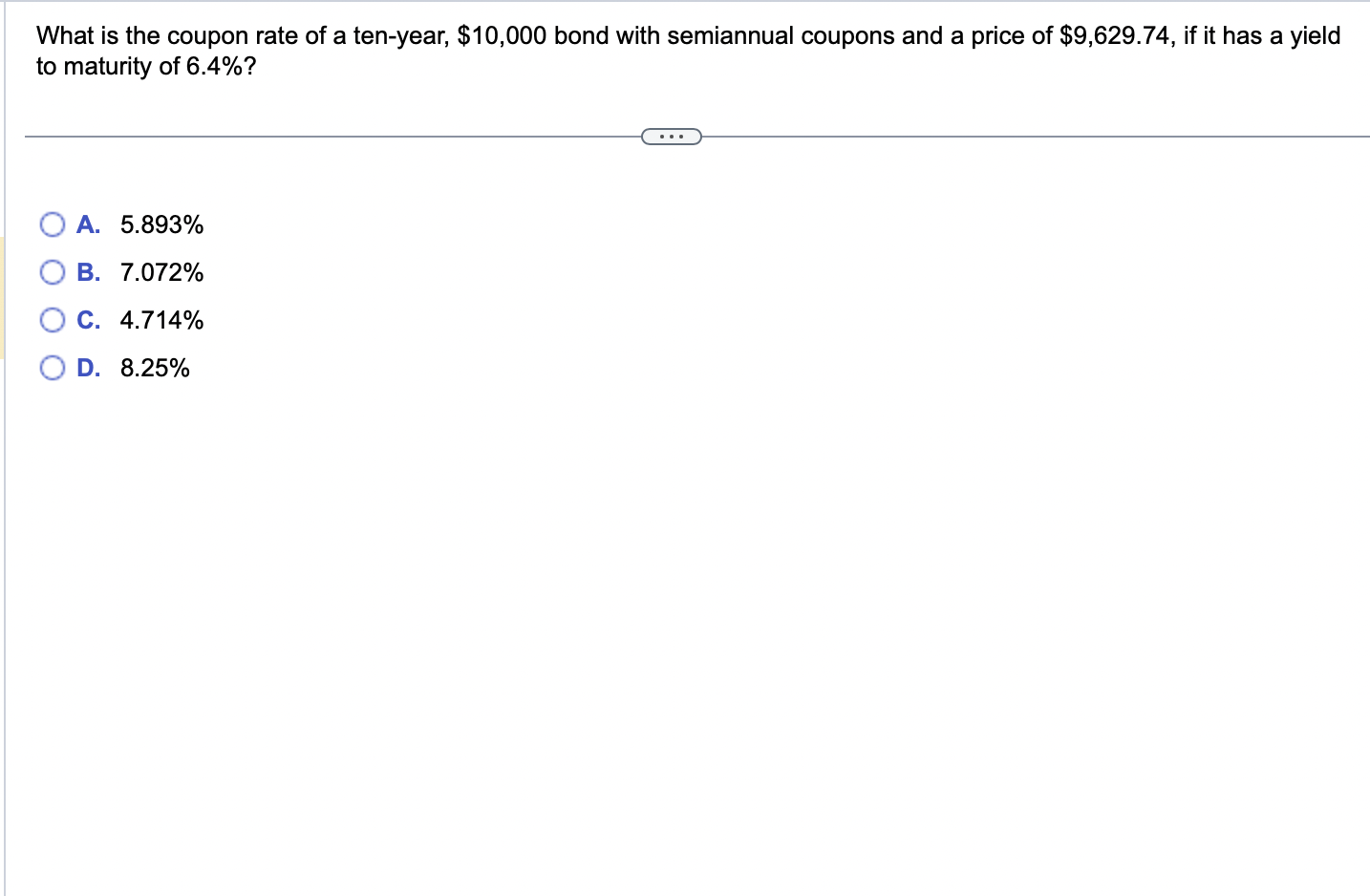 Solved What is the coupon rate of a ten-year, $10,000 bond | Chegg.com