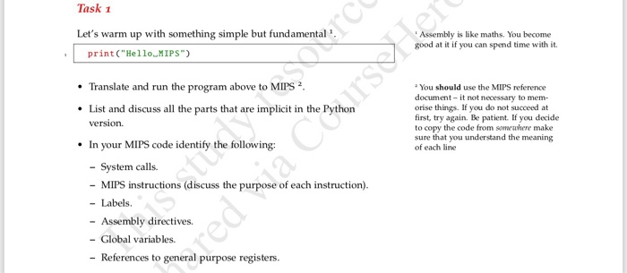 Solved Task 1 Let's warm up with something simple but | Chegg.com