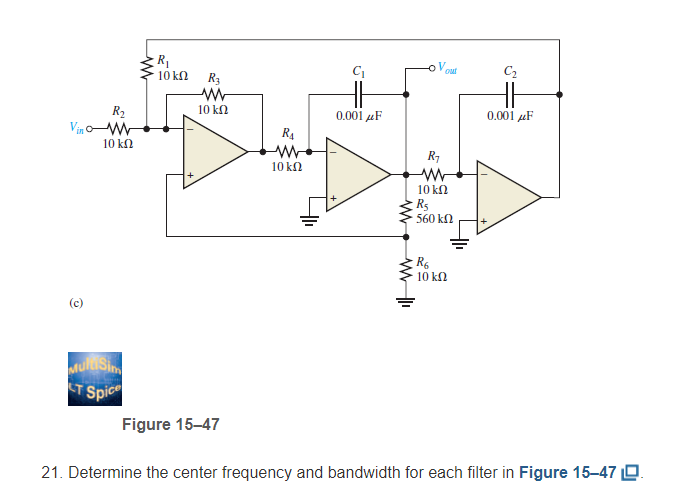 Solved (c)Figure 15-4721. ﻿Determine the center frequency | Chegg.com