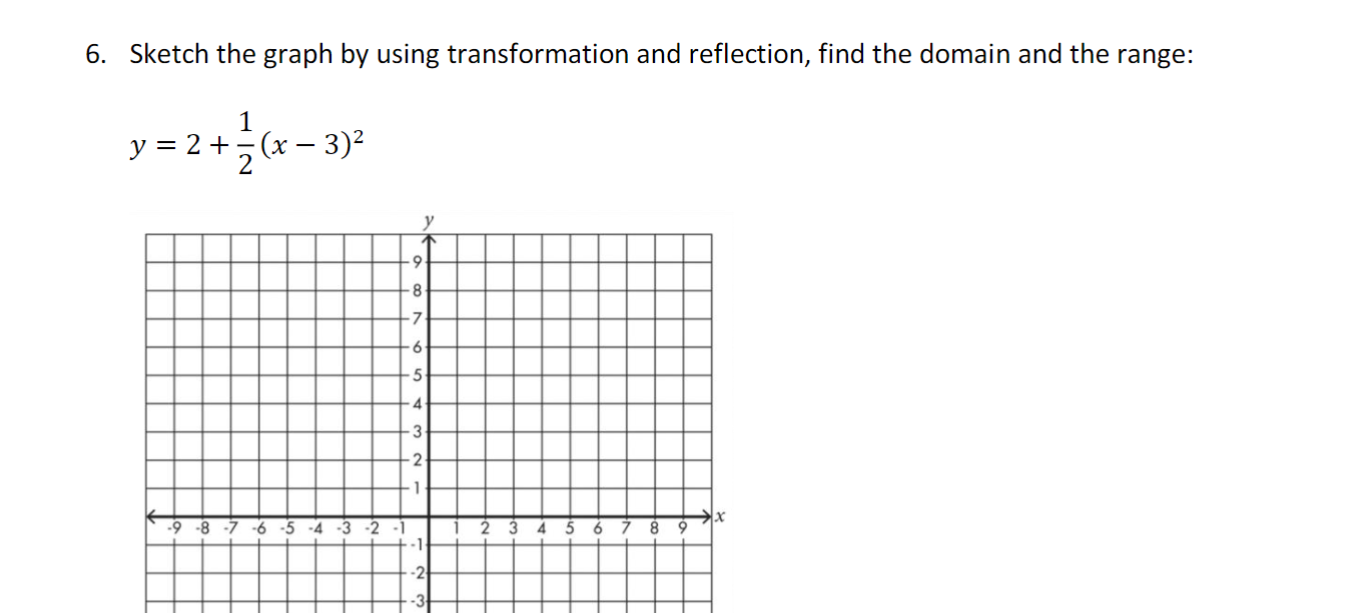 Solved 6. Sketch the graph by using transformation and | Chegg.com