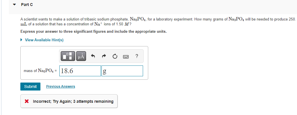 Solved A scientist wants to make a solution of tribasic | Chegg.com