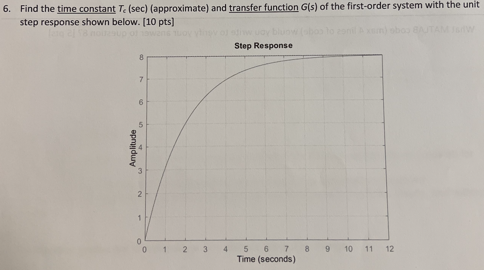 Solved Find the time constant Tc (sec) (approximate) and | Chegg.com
