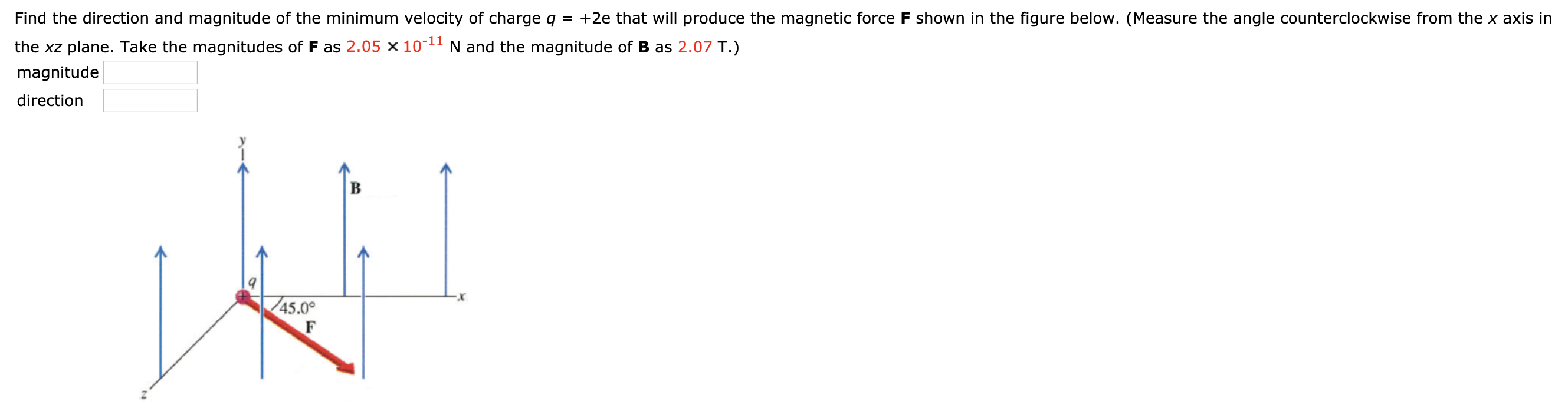 Solved Find the direction and magnitude of the minimum | Chegg.com