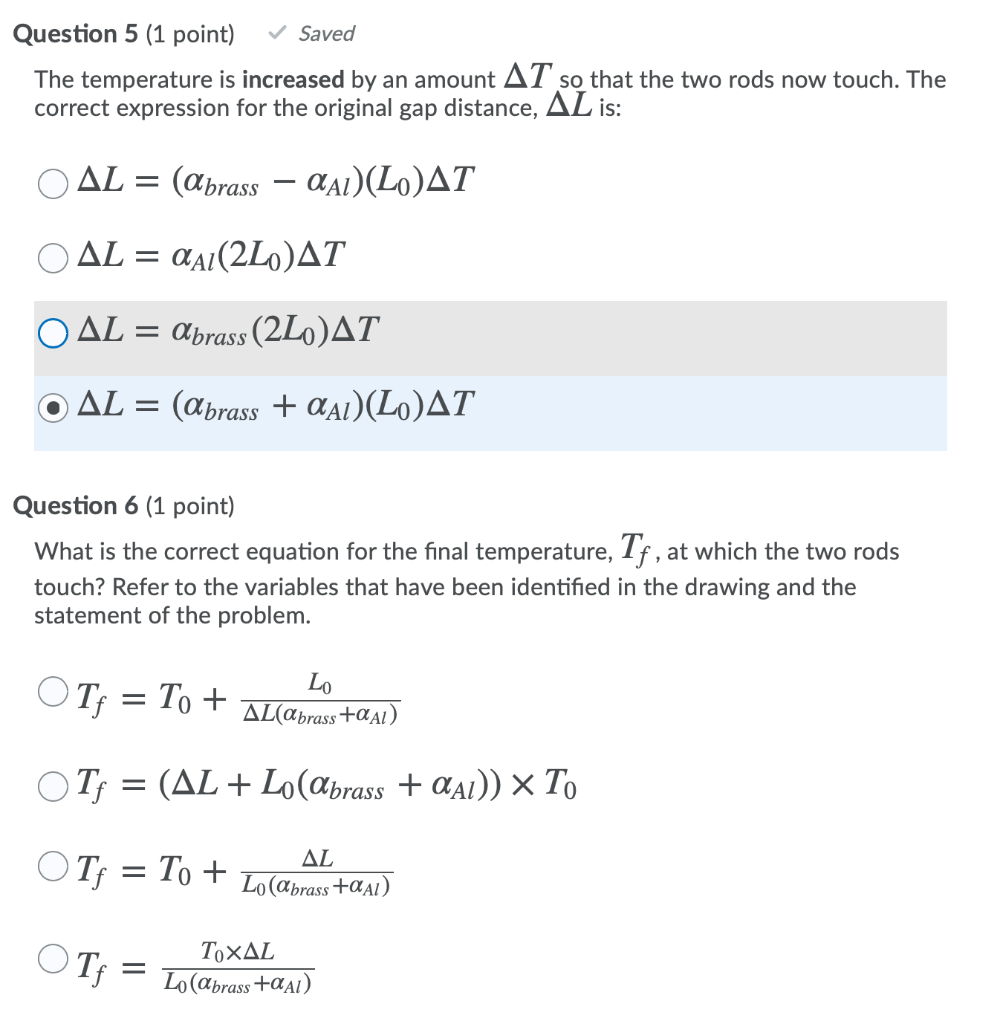 Solved Saved Question 5 (1 point) The temperature is | Chegg.com