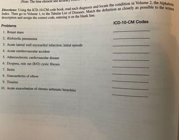 Solved (Note: The time element and ac Index. Then go to | Chegg.com