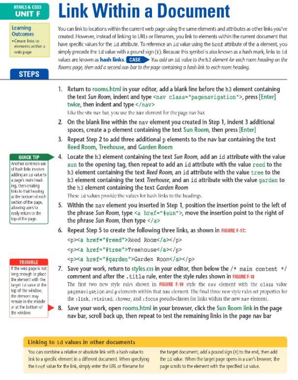 HTML5 & CSS3 UNIT F Style Multiple Link States | Chegg.com