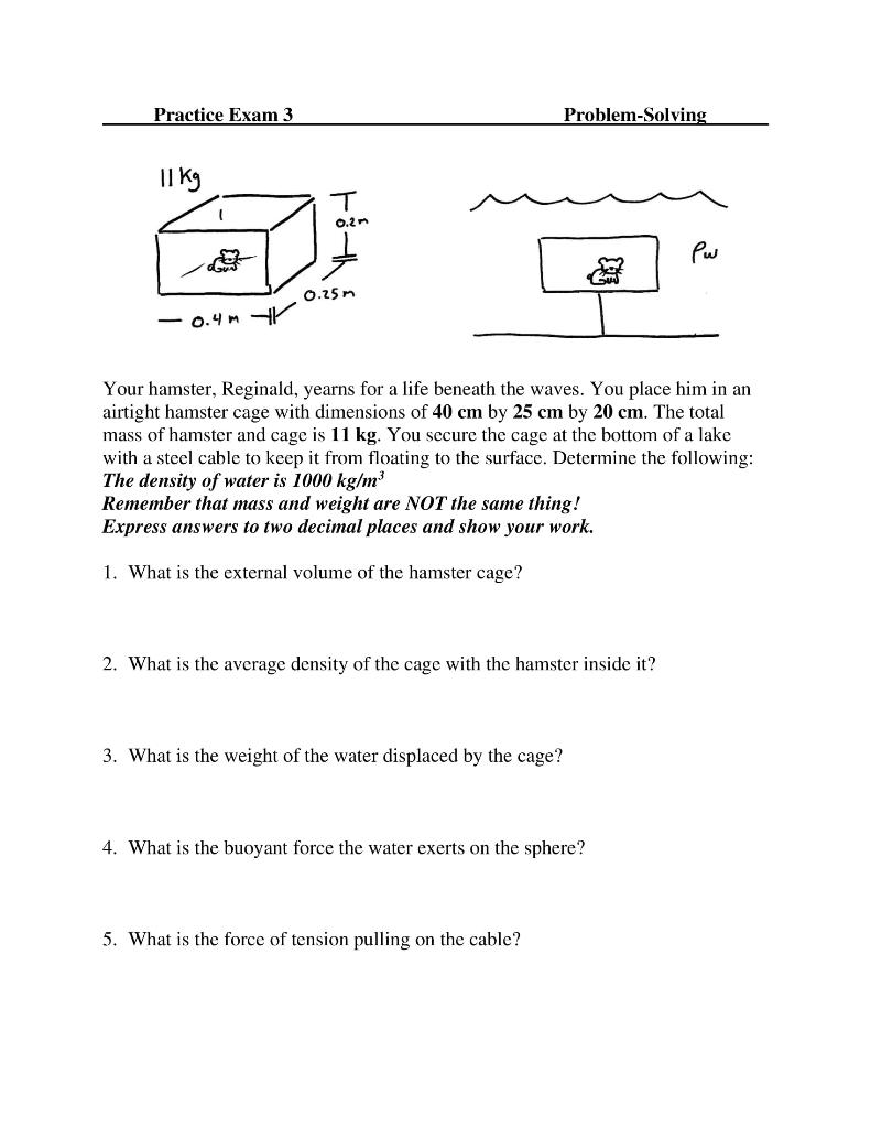 Solved Your hamster, Reginald, yearns for a life beneath the | Chegg.com