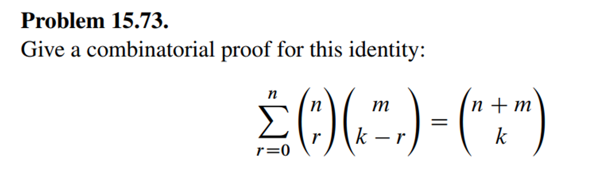 Solved Problem 15.73. Give a combinatorial proof for this | Chegg.com