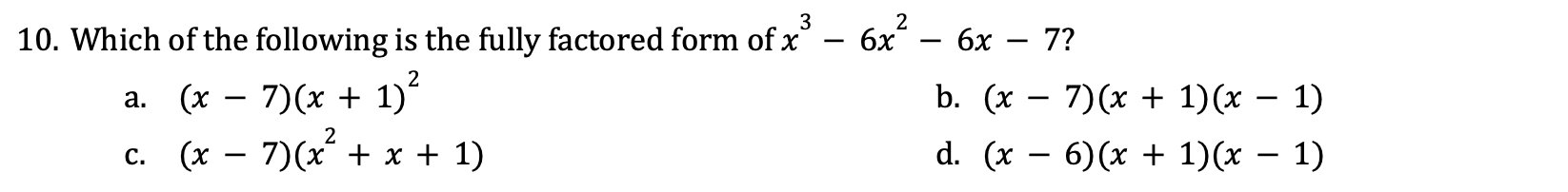 Solved answer is c) ﻿show the solution. Which of the | Chegg.com