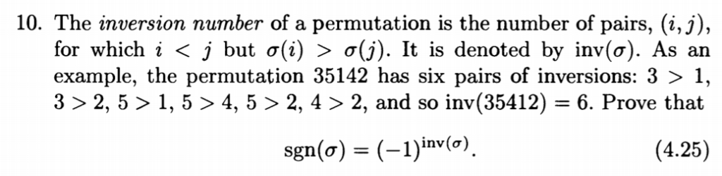 10. The inversion number of a permutation is the | Chegg.com