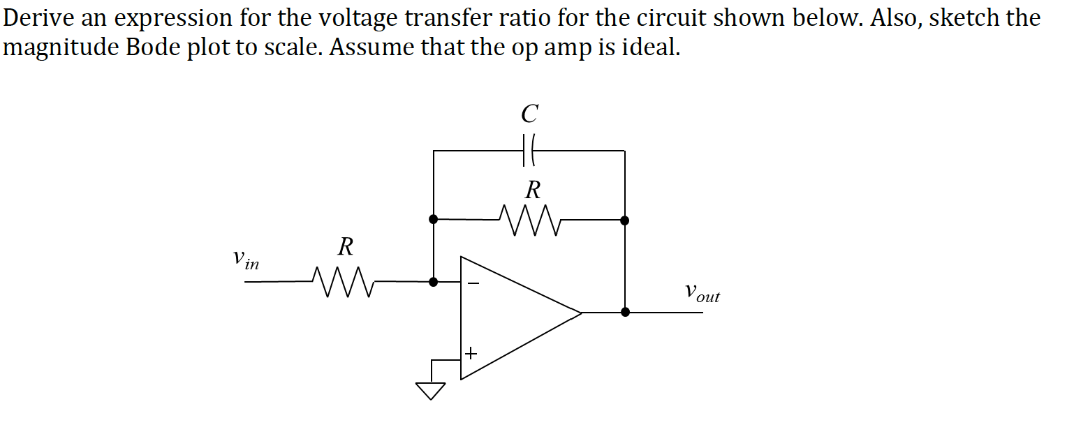 Solved Derive an expression for the voltage transfer ratio | Chegg.com