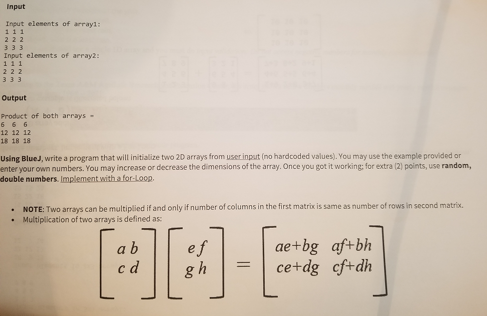 Solved Input Input elements of array1: 1 1 1 2 2 2 3 3 3 | Chegg.com