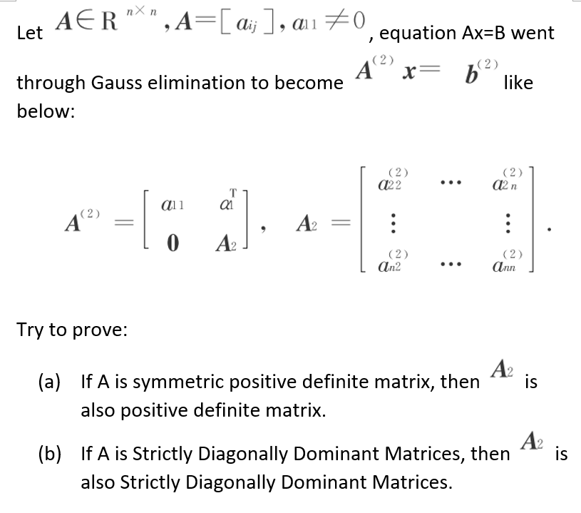 Let A∈Rn×n,A=[aij],a11 =0, equation Ax=B went through | Chegg.com