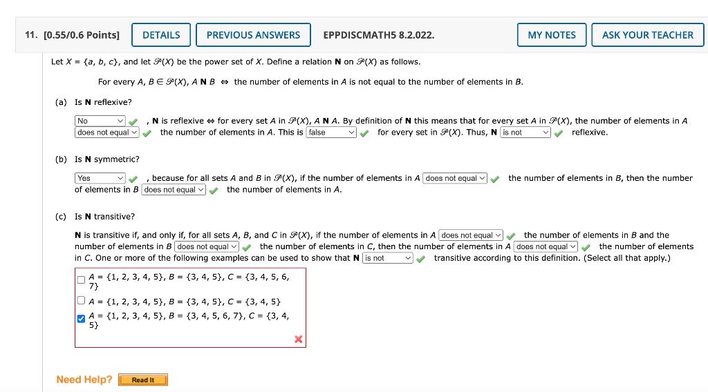 Solved 11. [0.55/0.6 Points] DETAILS PREVIOUS ANSWERS | Chegg.com