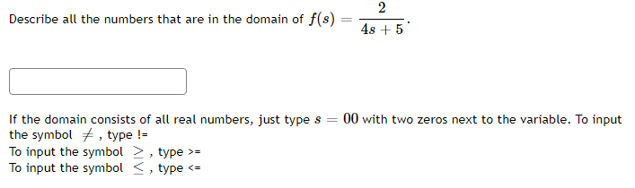 Solved Describe all the numbers that are in the domain of | Chegg.com