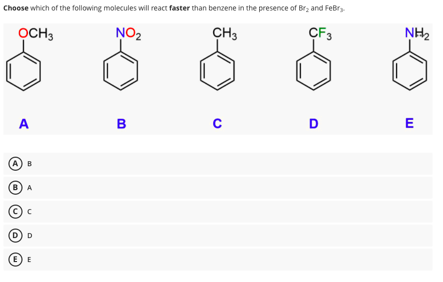 Solved Choose which of the following molecules will react | Chegg.com