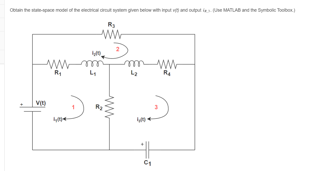Solved by an EXPERT Obtain the state-space model of ﻿the electrical | Chegg.com