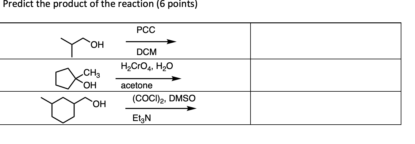 Solved Predict the product of the reaction (6 points) PCC ОН | Chegg.com